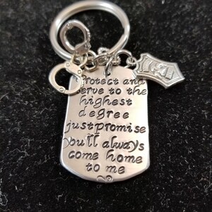 Hand Stamped Police Officer Key Chain, Protect and Serve, State Trooper ...
