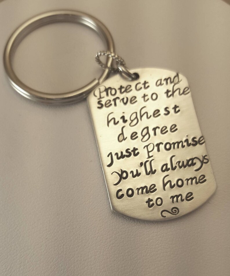 Police officer key chain Protect and serve military gift | Etsy