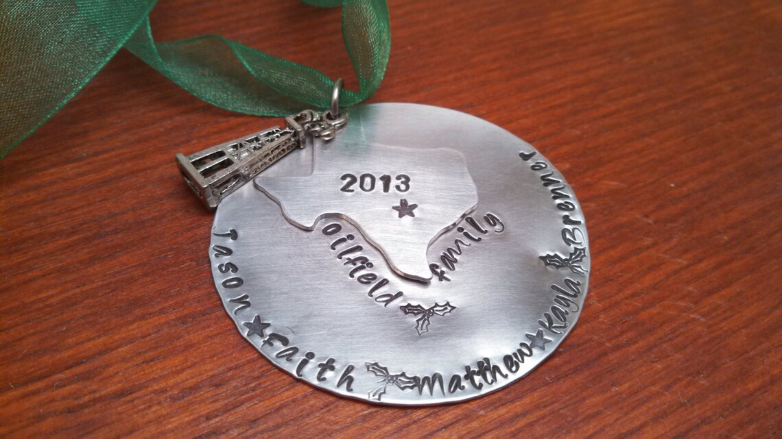 Personalized Texas Oilfield Christmas ornament Oilfield | Etsy