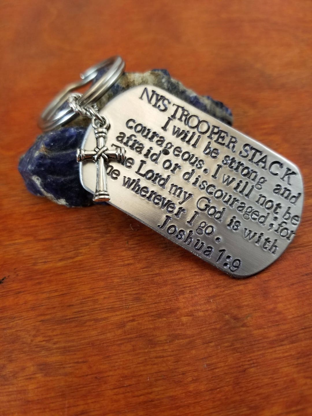 Hand Stamped Personalized Badge Number Dog Tags - Hand Stamped Bible ...