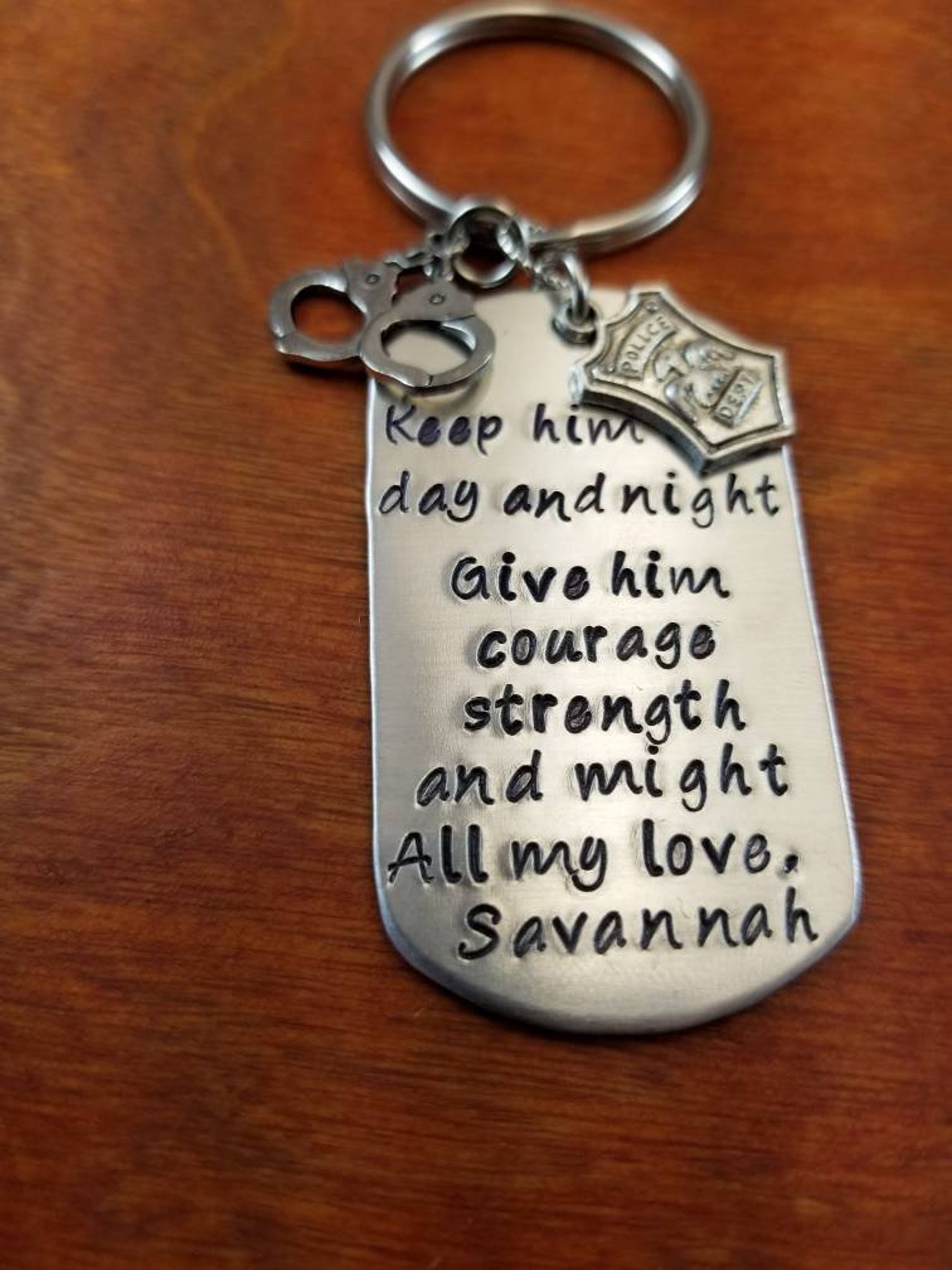 Police Officer Key Chain, Military, Keep Him Safe, Policeman, Protect ...