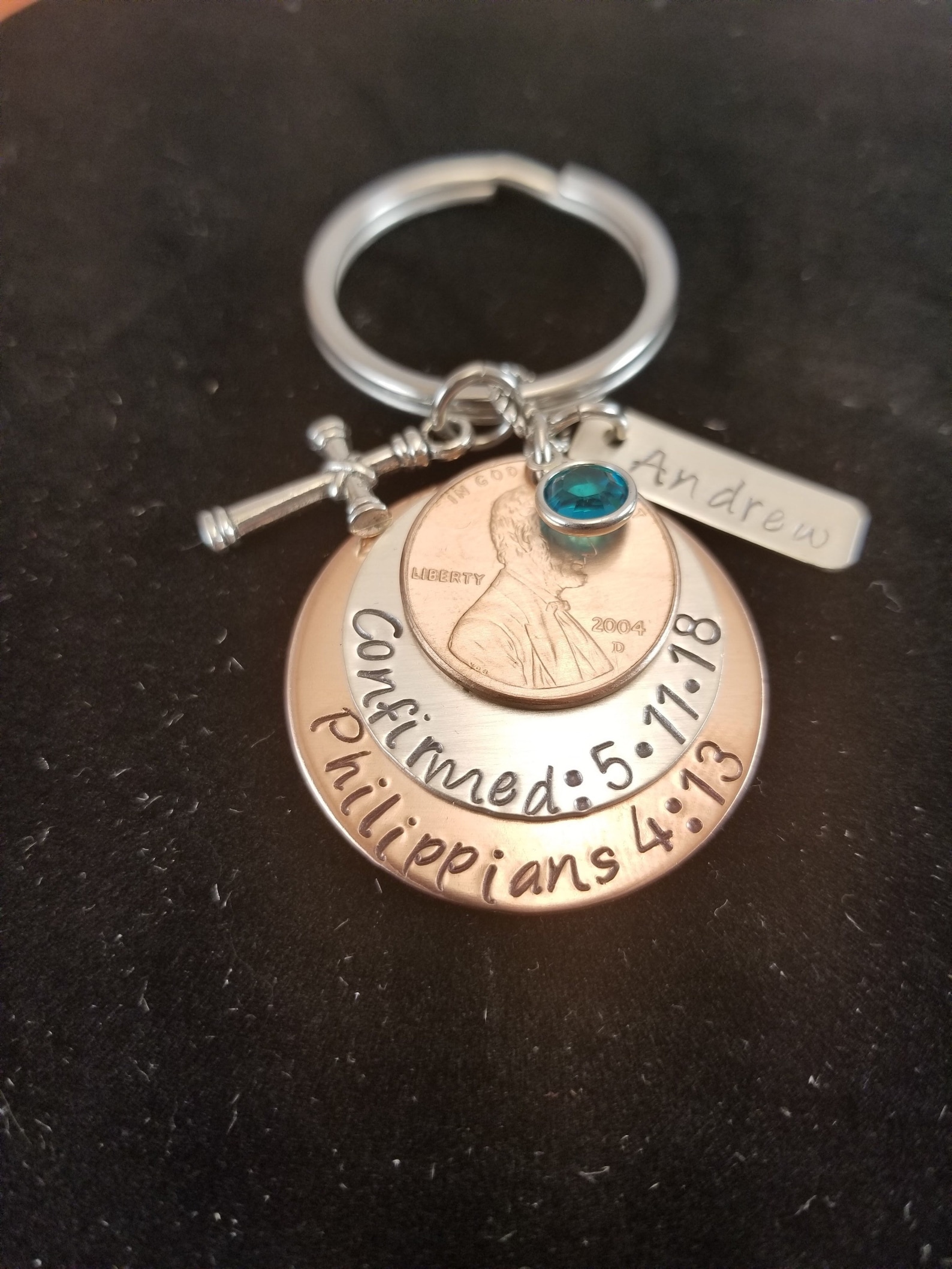 Confirmation Penny Key Chain Baptism Gift Penny Keychain | Etsy