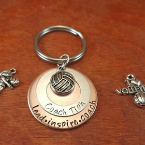 Volleyball Lead Inspire Coach Key Chain, Volleyball Coach End of Season ...