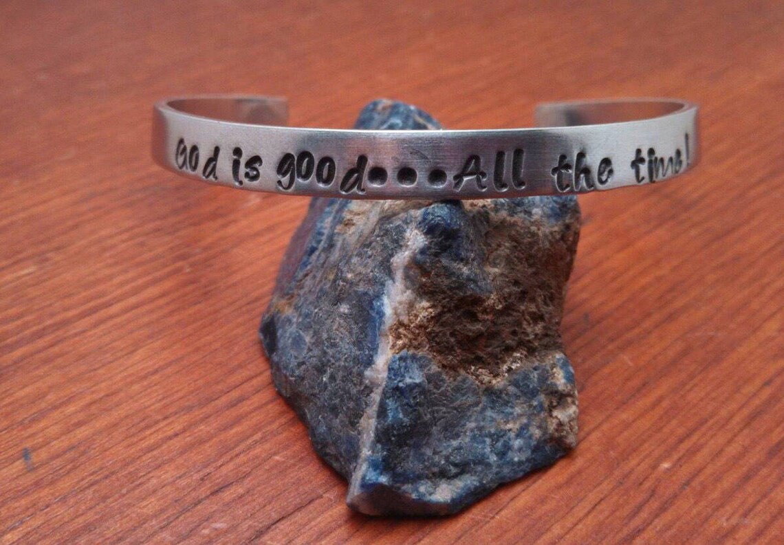 God is Good All the Time Inspirational Cuff Bracelet, Religious Gift ...