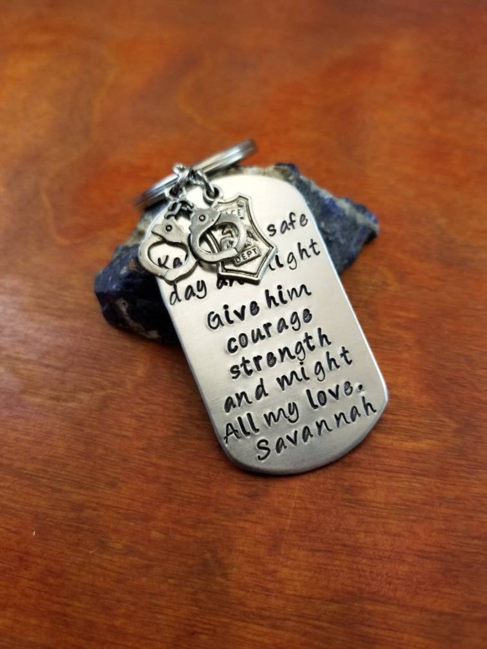 Police Officer Key Chain Military Keep Him Safe Policeman | Etsy