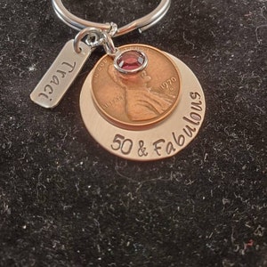 50th Birthday Penny Celebration Key Chain - Etsy