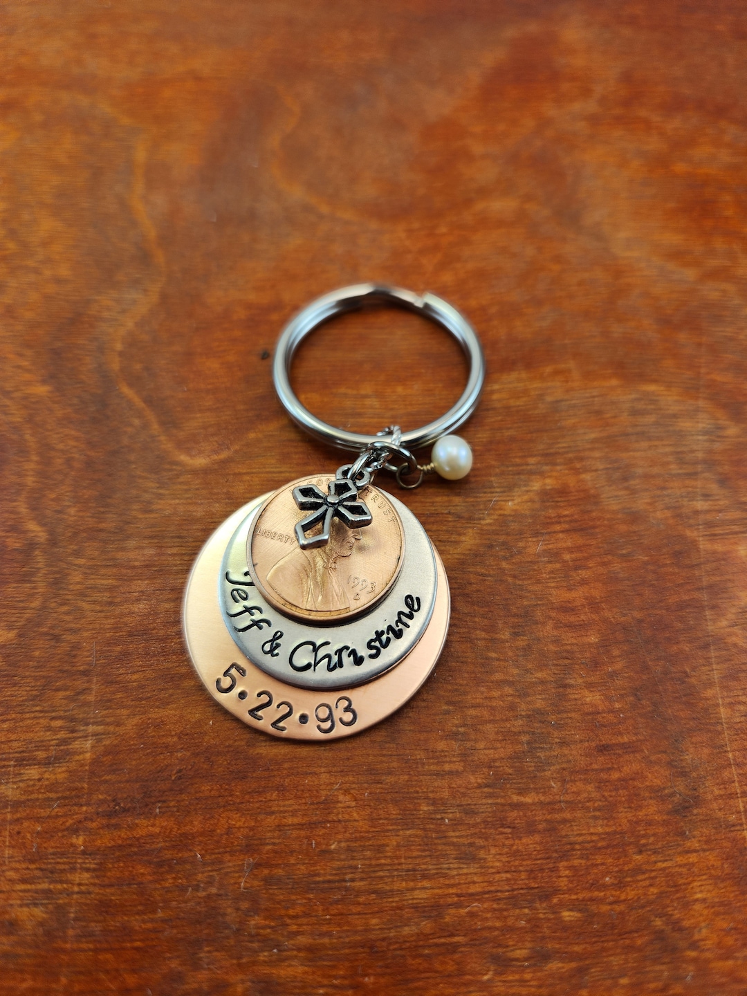 Anniversary Penny Key Chain, Penny Keychain, Penny Year of Wedding ...