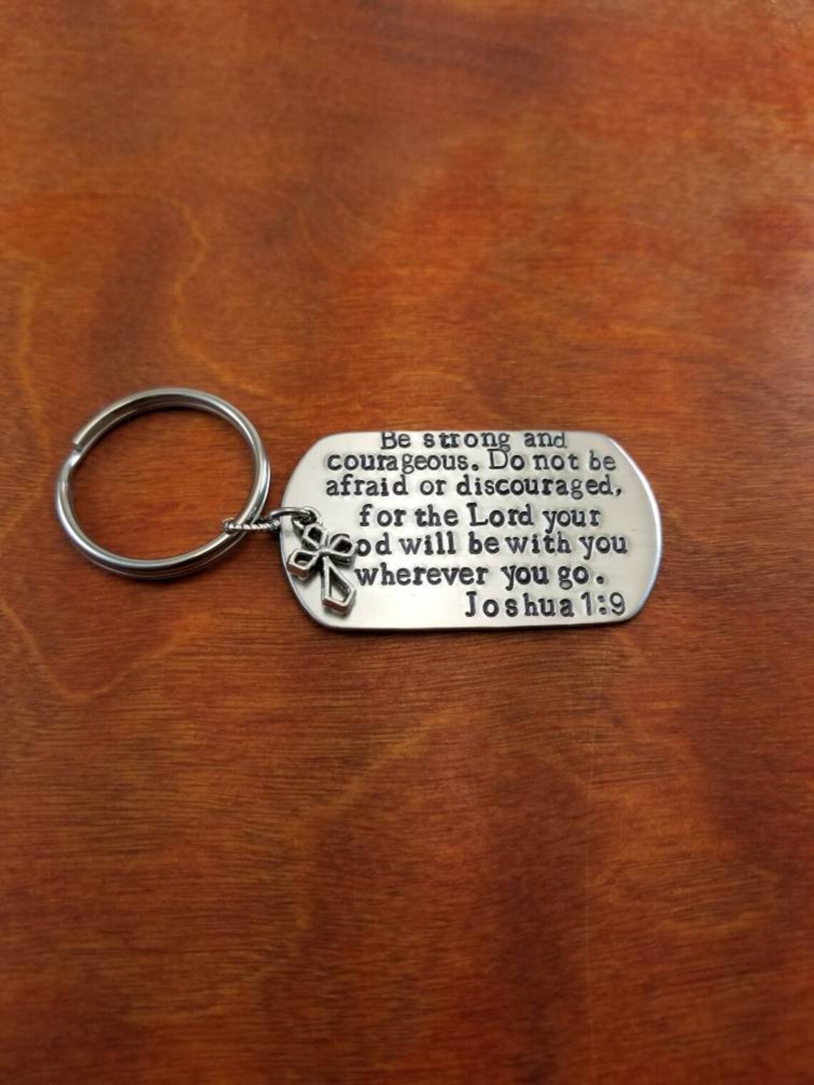 Joshua 1:9 Dog Tag Necklace, Police Officer, Confirmation Gift, Hand ...