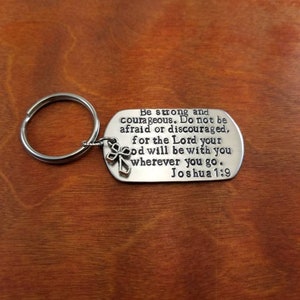 Joshua 1:9 Dog Tag Necklace, Police Officer, Confirmation Gift, Hand ...