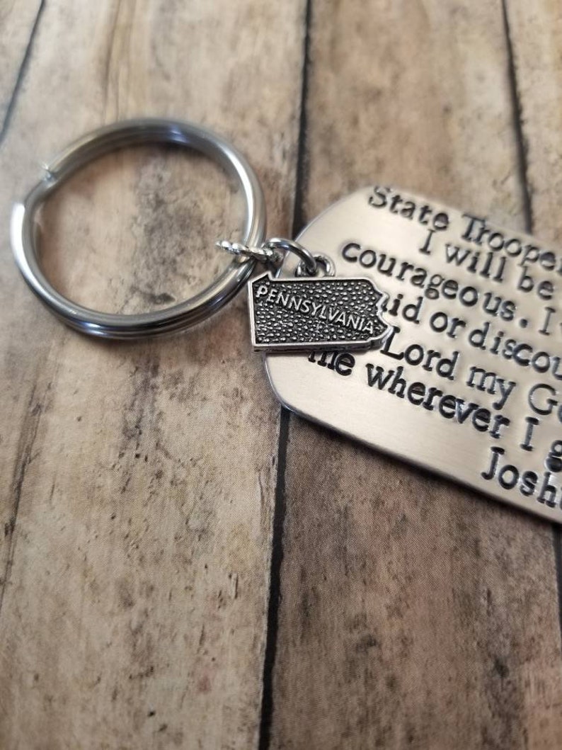 Pennsylvania State Trooper Joshua 1:9 Key Chain Sheriff Gift - Etsy