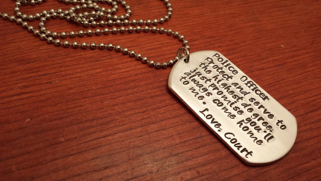 Personalized Police Officer Dog Tag Necklace-protect and Serve-always ...