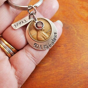 50th Birthday Penny Celebration Key Chain - Etsy