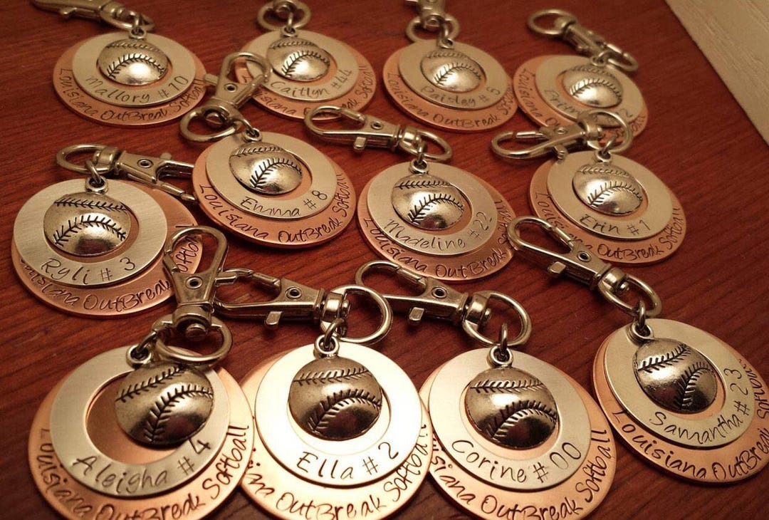 Softball Team Key Chains, Team Gifts, High School Sports Gift, Sports ...