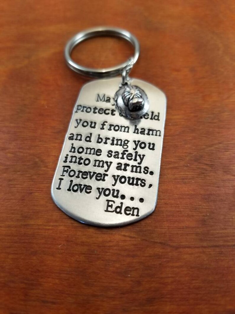 Firefighter Prayer Key Chain Protect and Shield Fireman | Etsy
