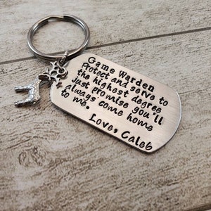 Personalized-game Warden Key Chain-protect and Serve-game Warden Gift ...