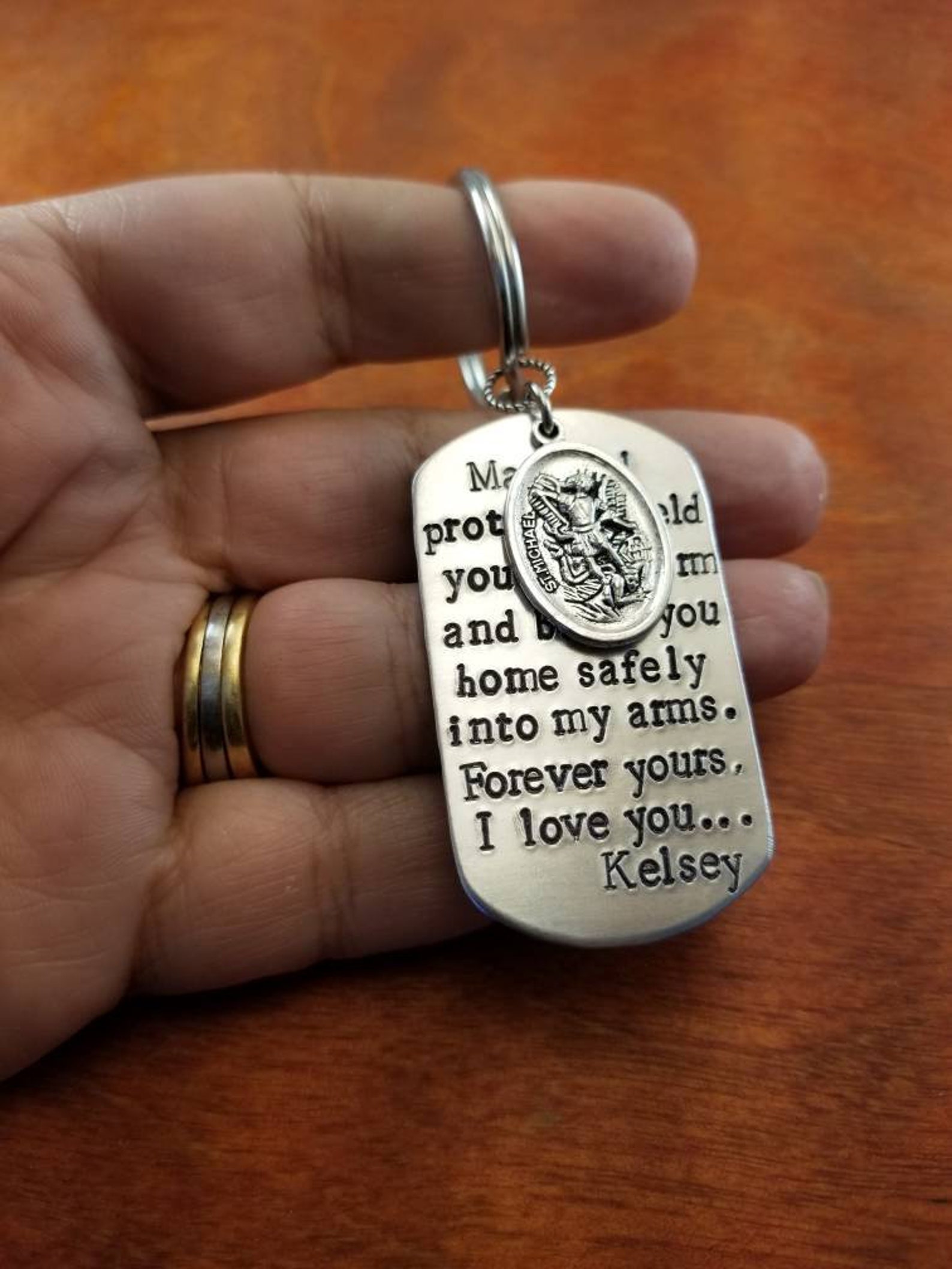 Police Prayer Key Chain, Protect and Shield, Fireman Gift, St Michael ...