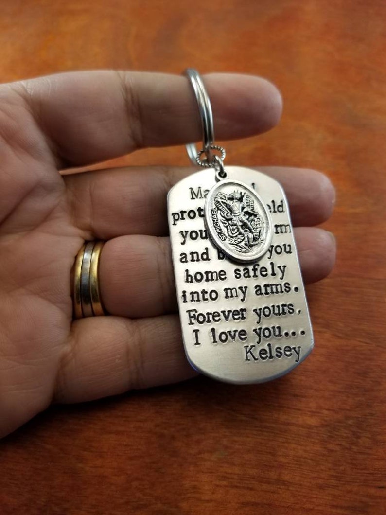 Police Prayer Key Chain, Protect and Shield, Fireman Gift, St Michael ...