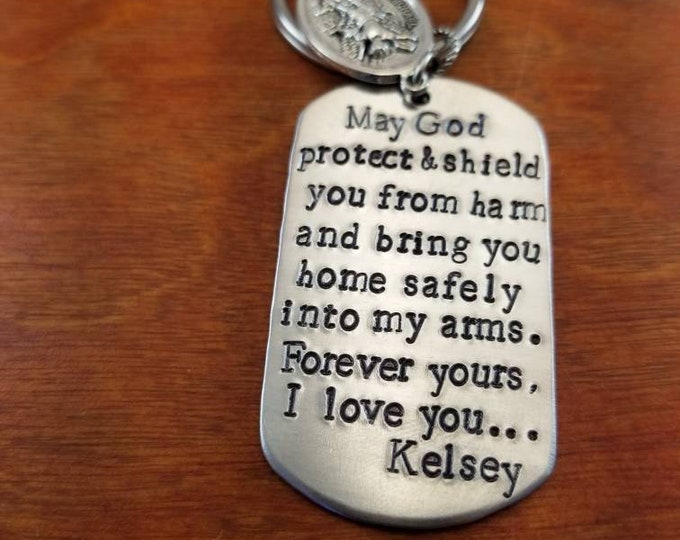 Police Prayer Key Chain, Protect and Shield, Fireman Gift, St Michael ...