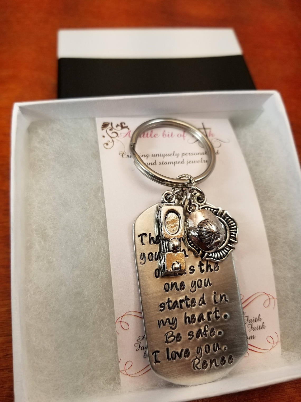 Personalized Firefighter Keep Him Safe Key Chain | Etsy