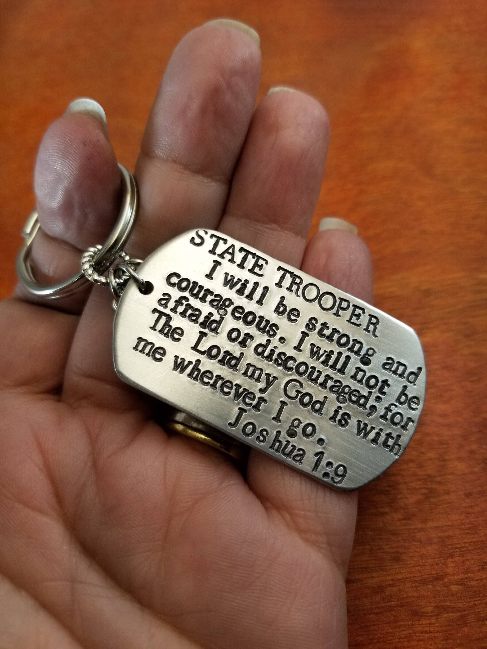 Police Prayer Necklace State Trooper Joshua 1:9 LEO Gift | Etsy