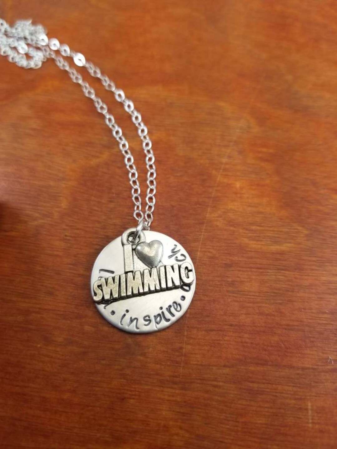 Swimming Sterling Silver Coach Necklace, Swimming Lead Inspire Coach ...