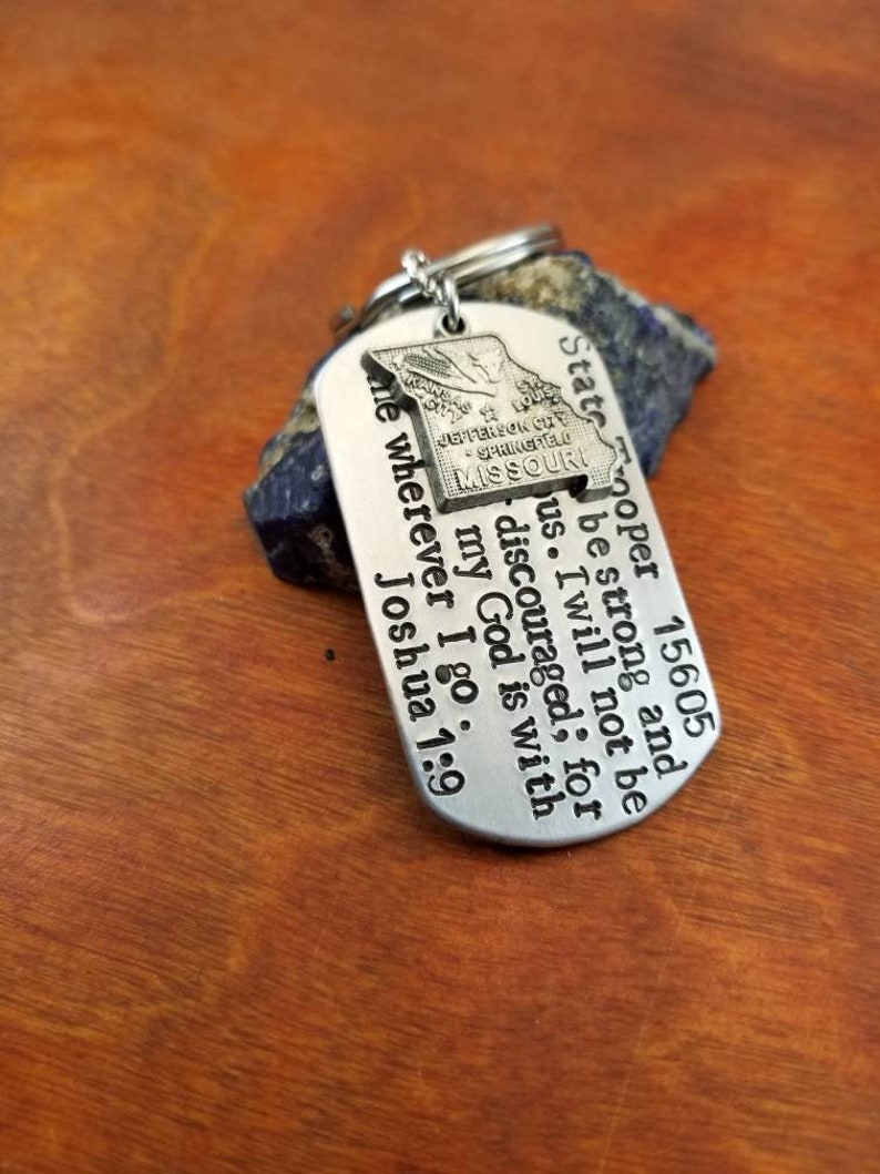 Missouri State Trooper Key Chain Joshua 1:9 State Trooper | Etsy