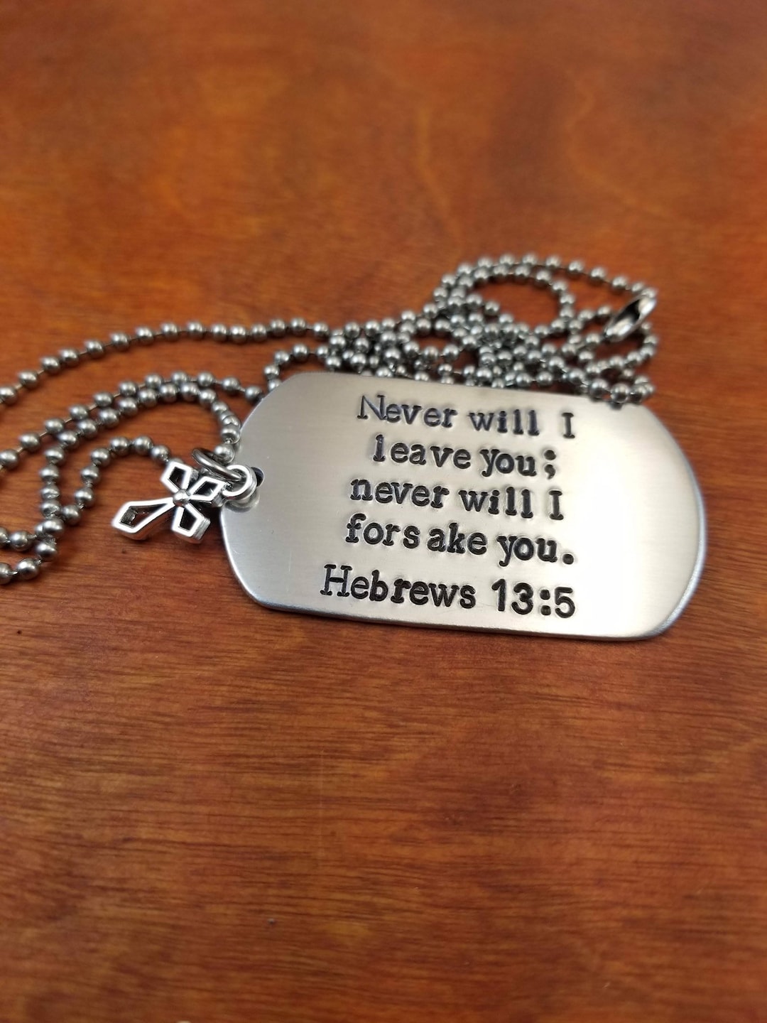Hebrews 13:5 God is With You Always Necklace, Never Will God Leave You ...