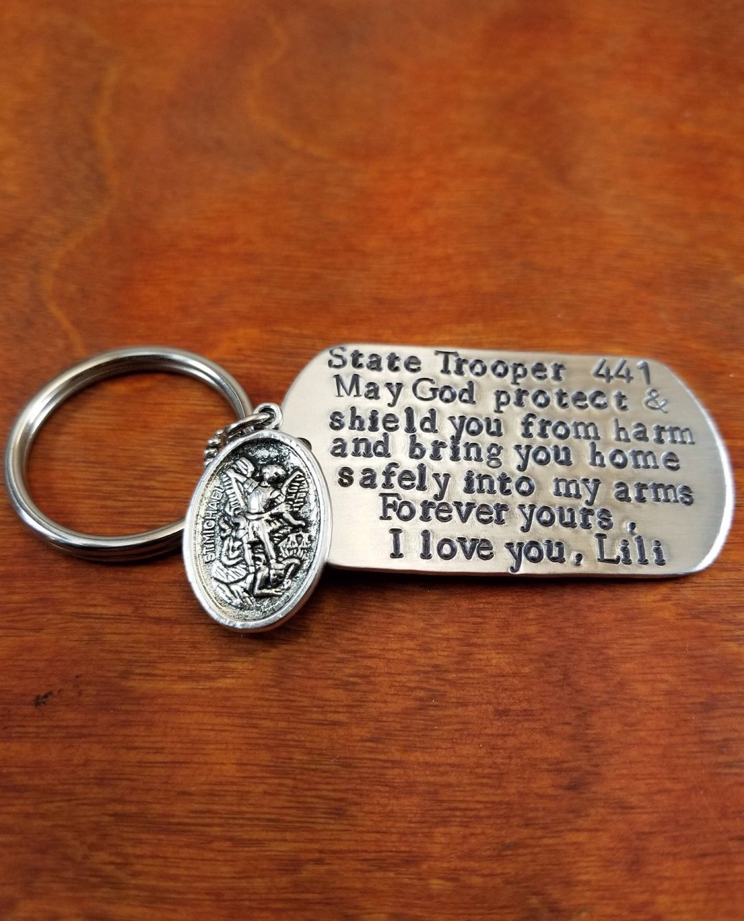 Police Officer Prayer Key Chain, State Trooper Gift, LEO, Thin Blue ...