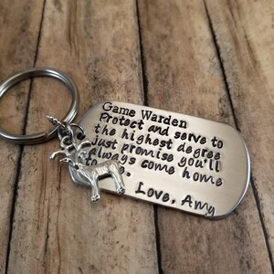 Game Warden Dog Tag Necklace, Protect and Serve, Conservation Officer ...