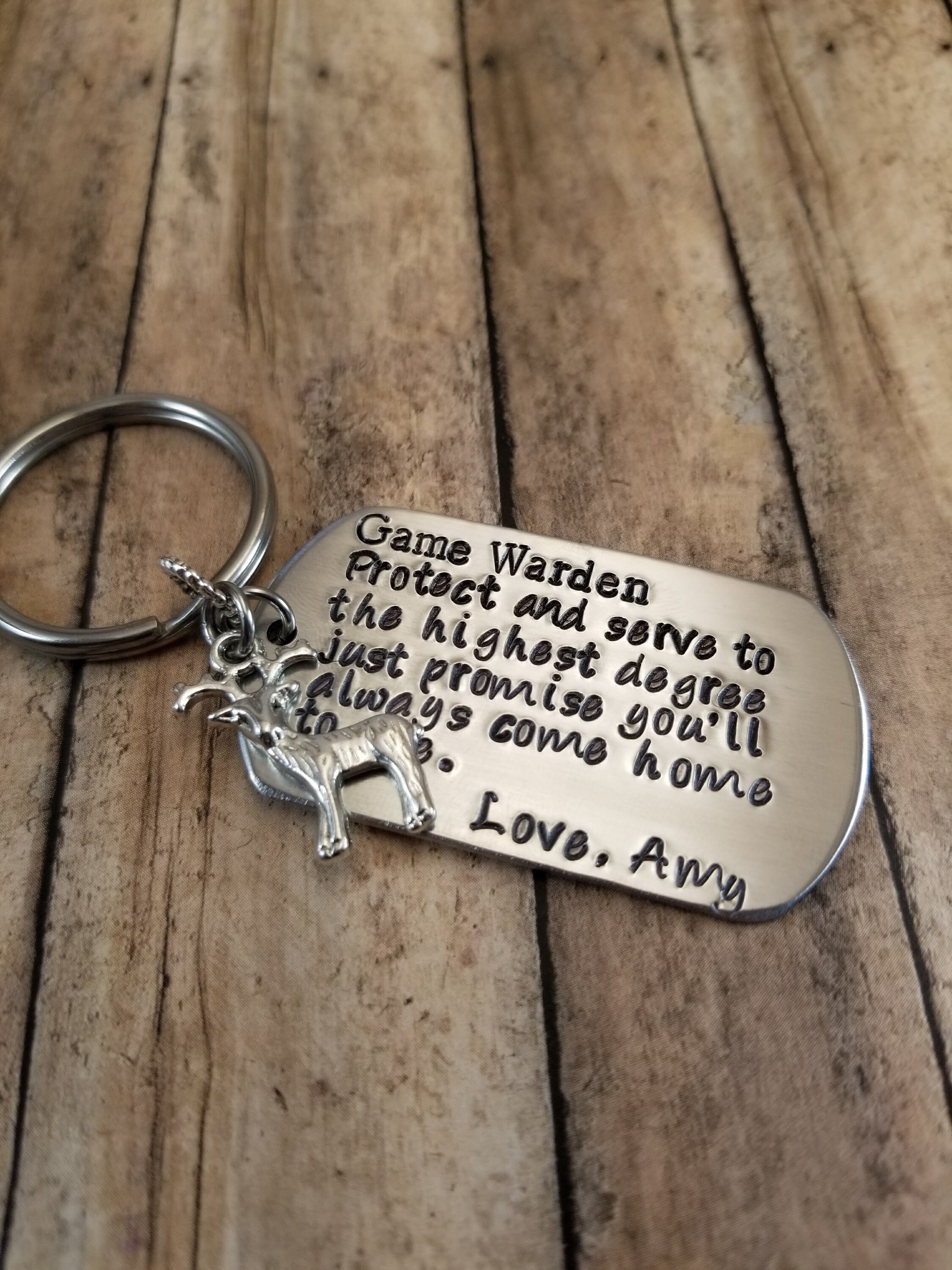 Game Warden Dog Tag Necklace, Protect and Serve, Conservation Officer ...