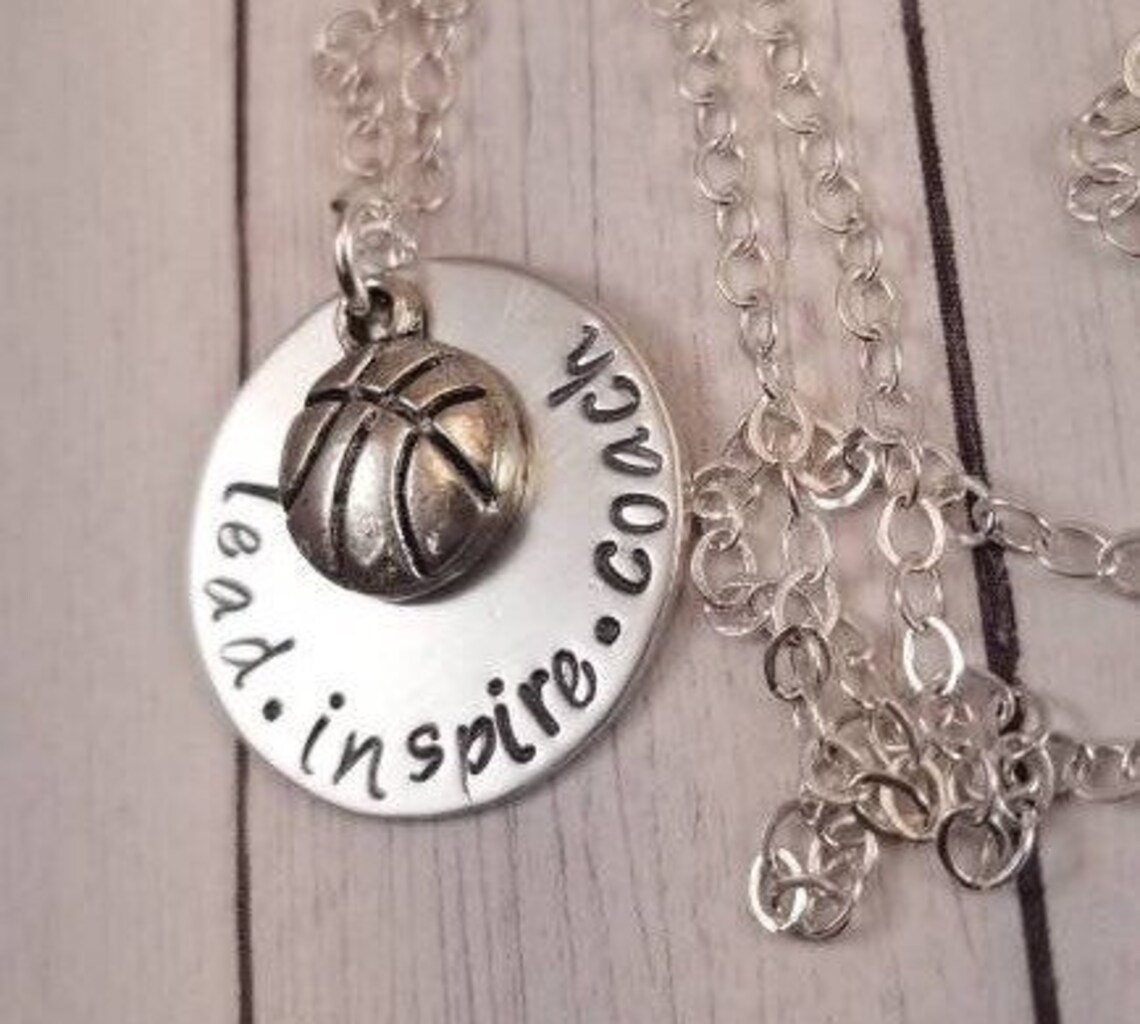 Basketball Sterling Silver Coach Necklace, Lead Inspire Coach ...