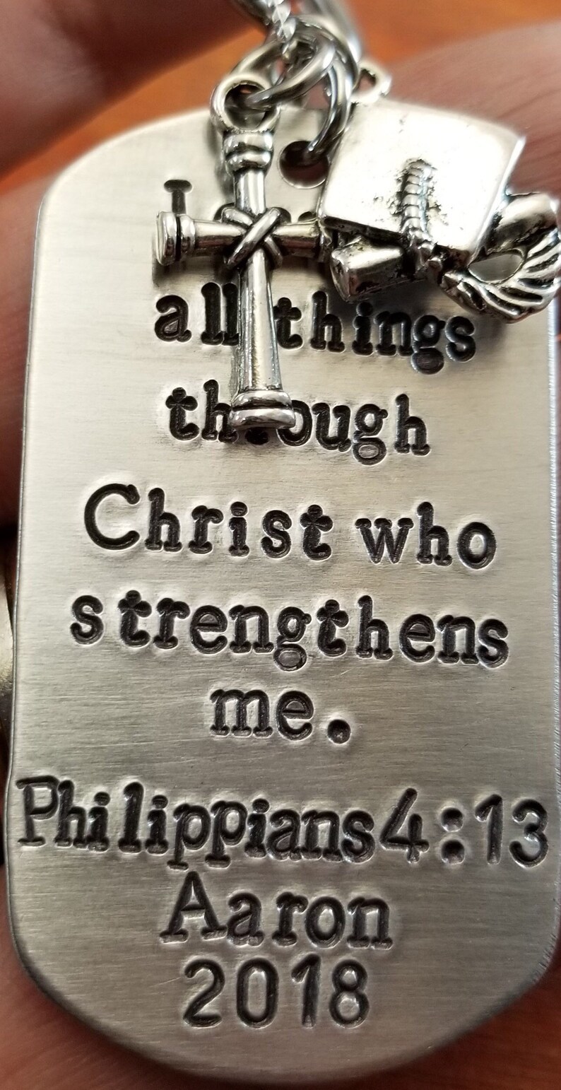 Graduation Bible Verse Key Chain Philippians 4:13 Religious - Etsy