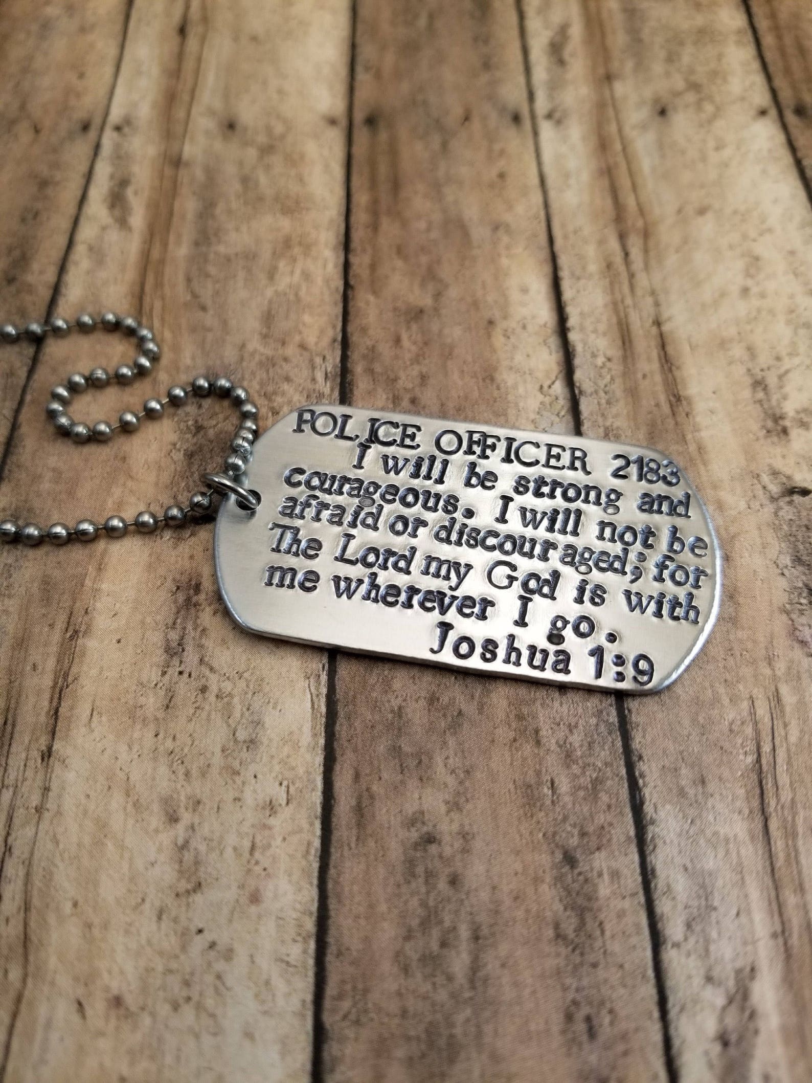 Police Prayer Necklace State Trooper Joshua 1:9 LEO Gift | Etsy