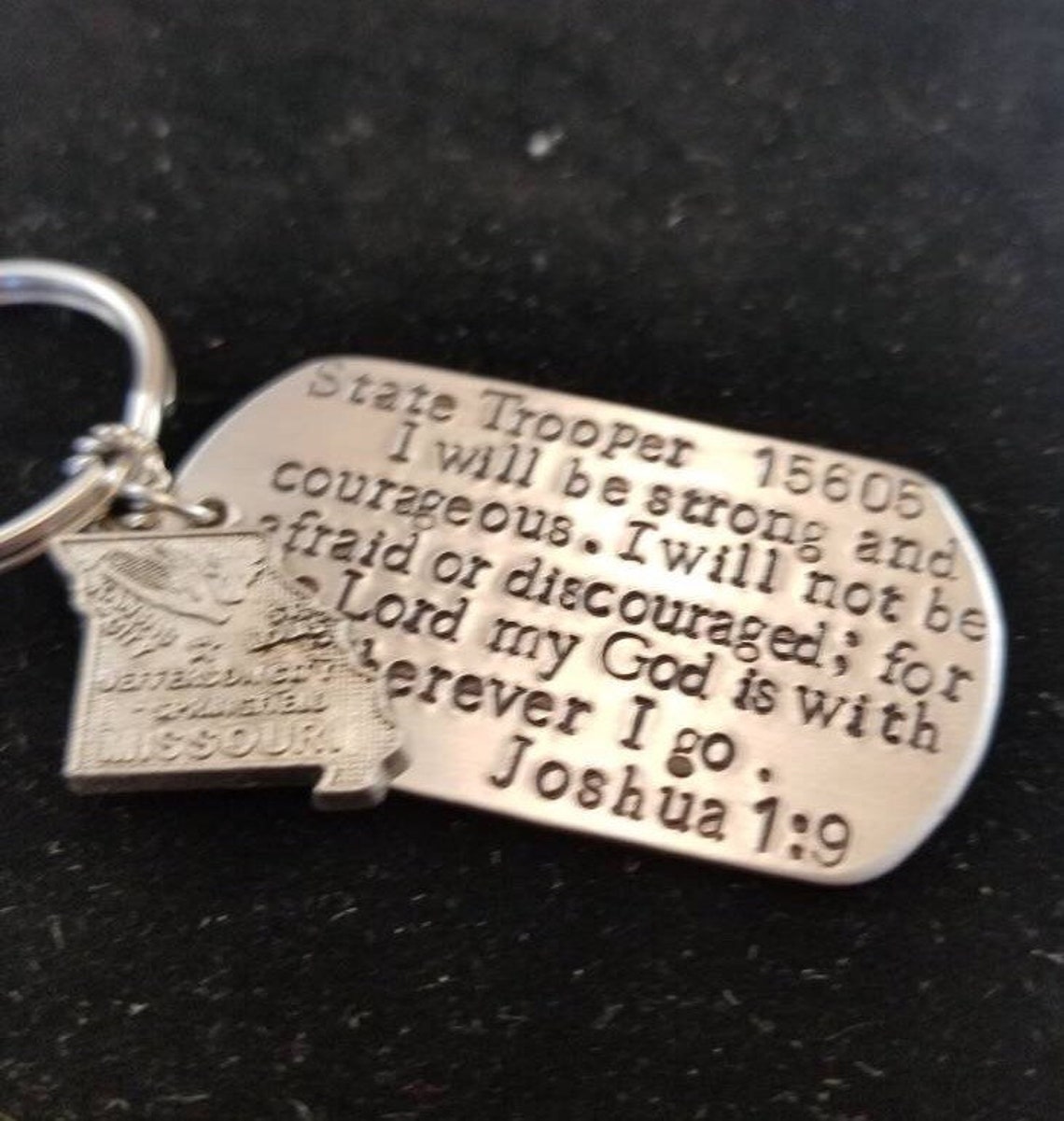 Missouri State Trooper Key Chain Joshua 1:9 State Trooper | Etsy