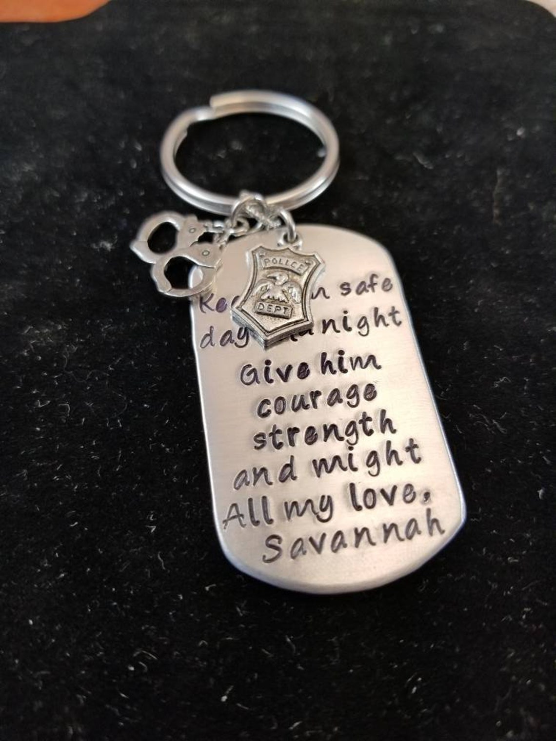 Police Officer Key Chain Military Keep Him Safe Policeman | Etsy