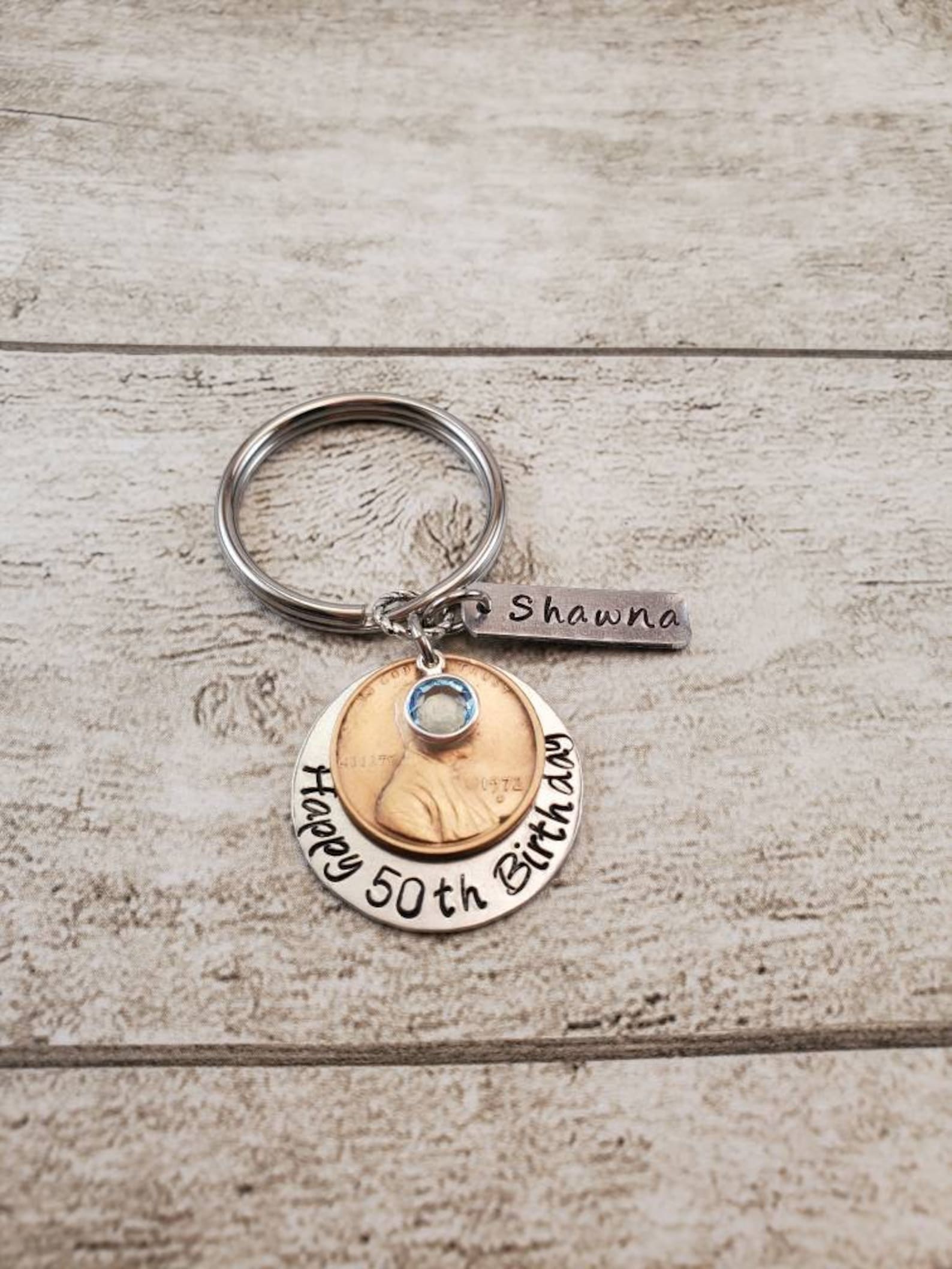 Birthday Penny Celebration Key Chain Birth Penny Milestone - Etsy
