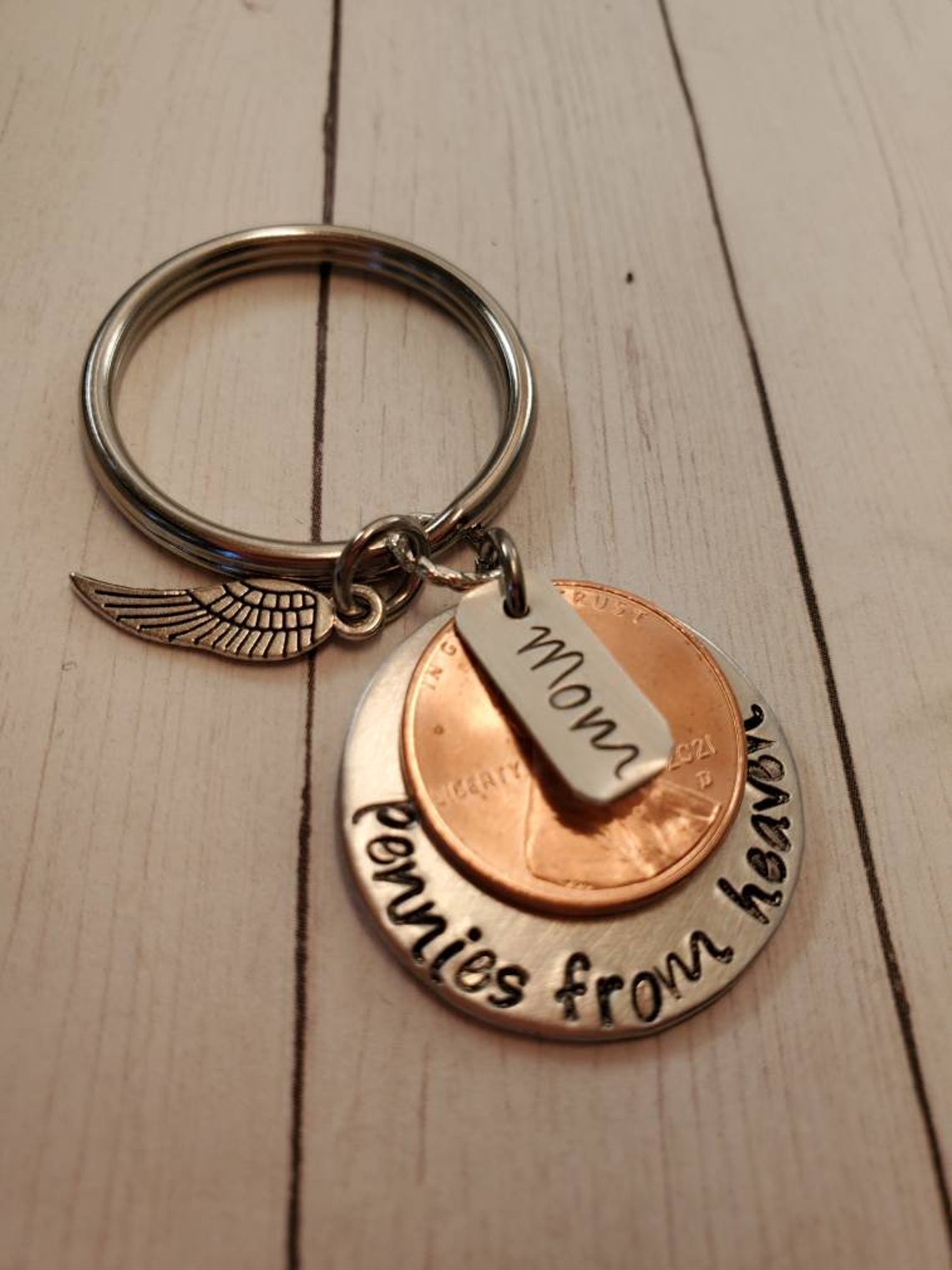 Remembrance Penny Key Chain Pennies From Heaven Memorial Key - Etsy
