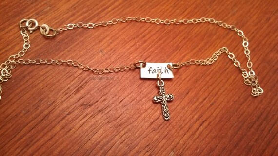 Faith Necklace Hand Stamped Christian Jewelry Religious - Etsy