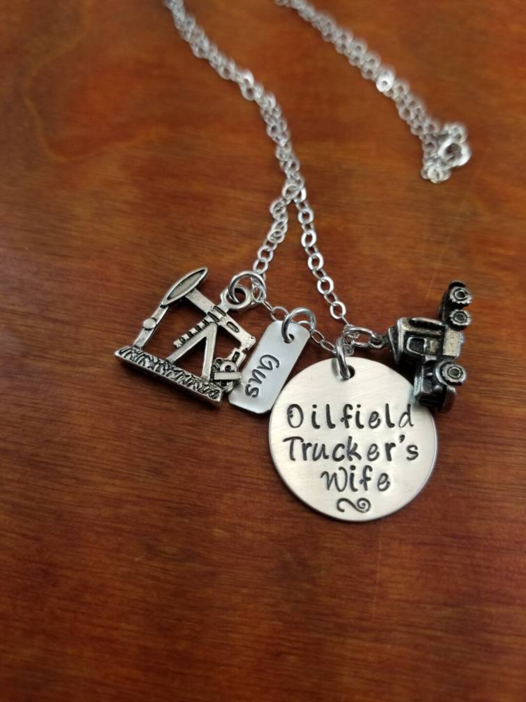 Oilfield Trucker's Wife Necklace , Oil Rig Oilfield Necklace Jewelry ...
