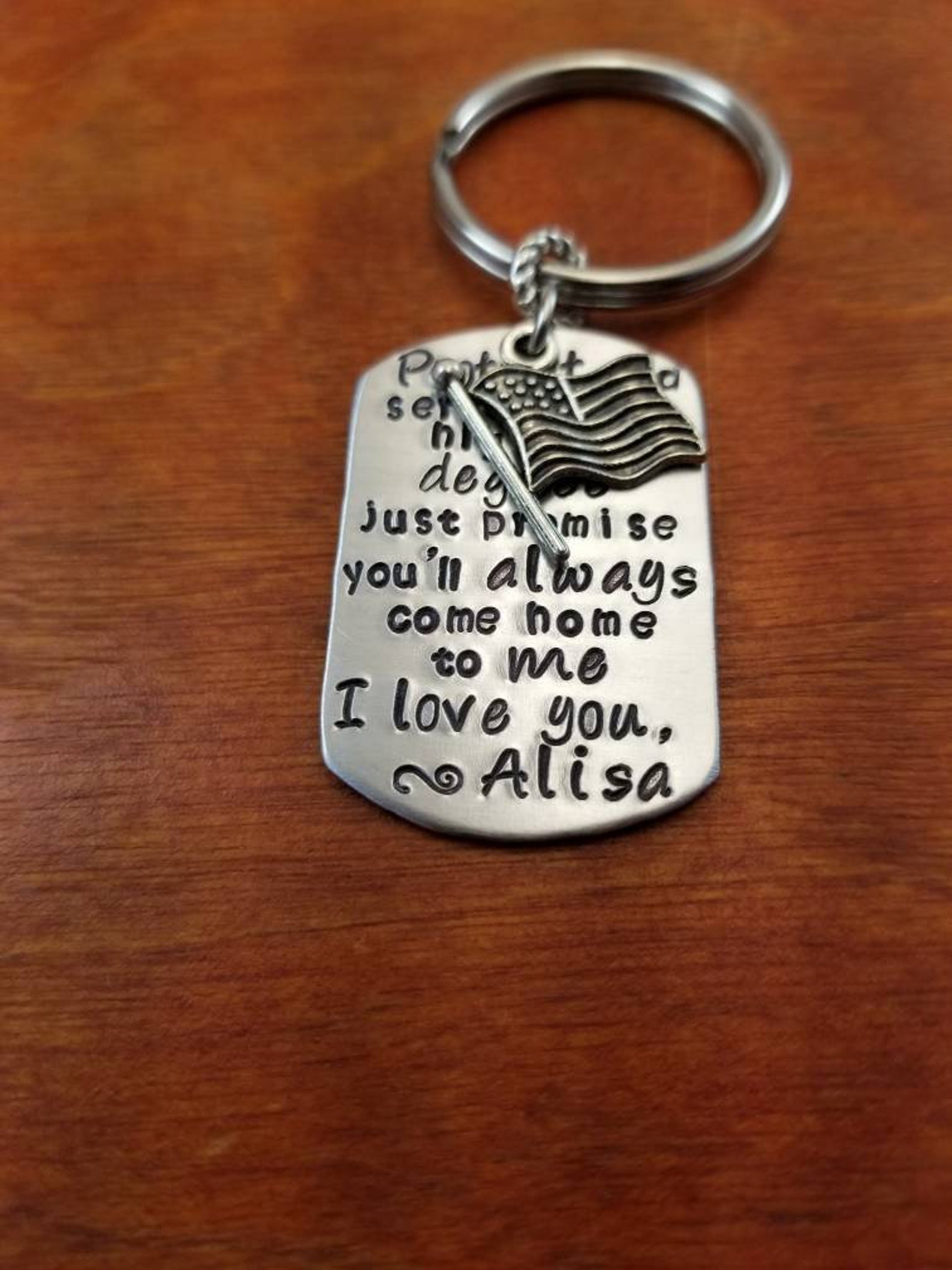 Military Deployment Key Chain, Protect and Serve Deployed Soldier ...