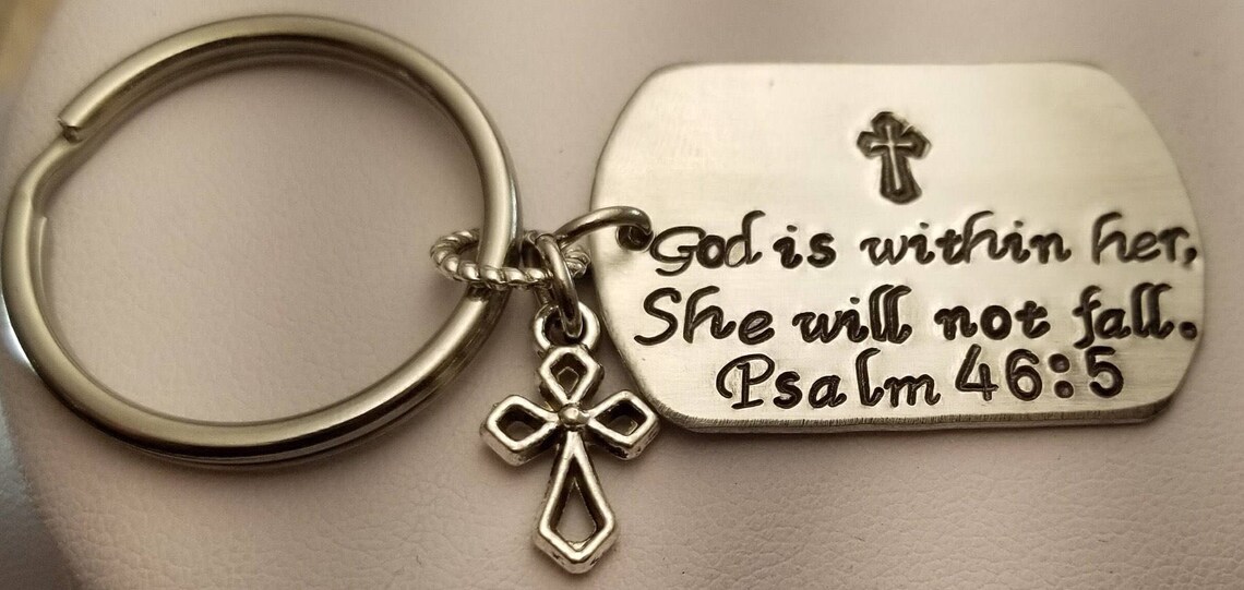 Psalm 46:5 key chain Christian gift Religious Confirmation | Etsy