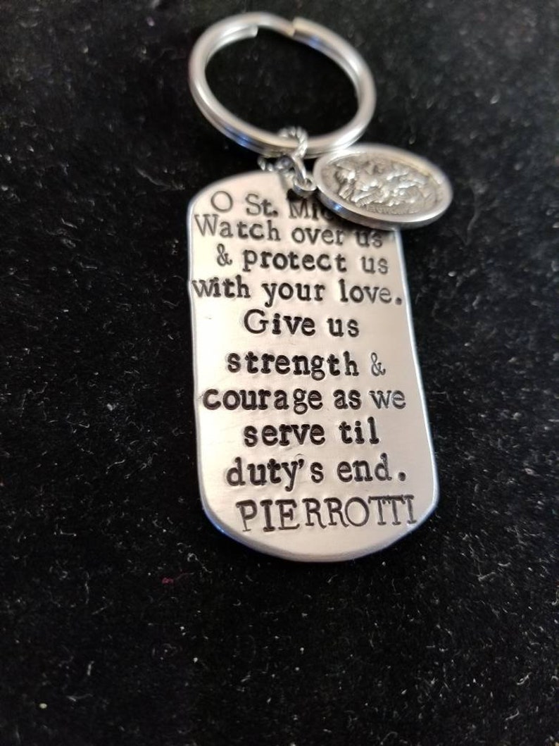Police Prayer Key Chain Protect and Shield Fireman Gift St - Etsy