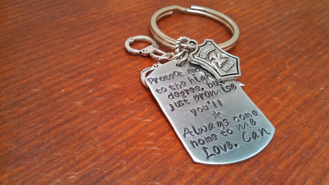 Police Protect and Serve Key Chain Policeman Gift Police Key - Etsy