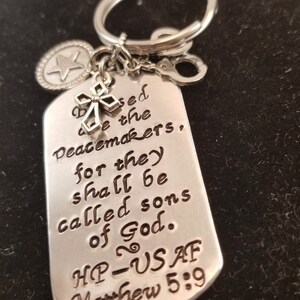 Blessed Are the Peacemakers Military Key Chain, Hand Stamped ...