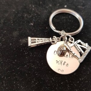 Oilfield Wife Key Chain, Sterling Silver Key Chain, Oilfield Wife Gift ...