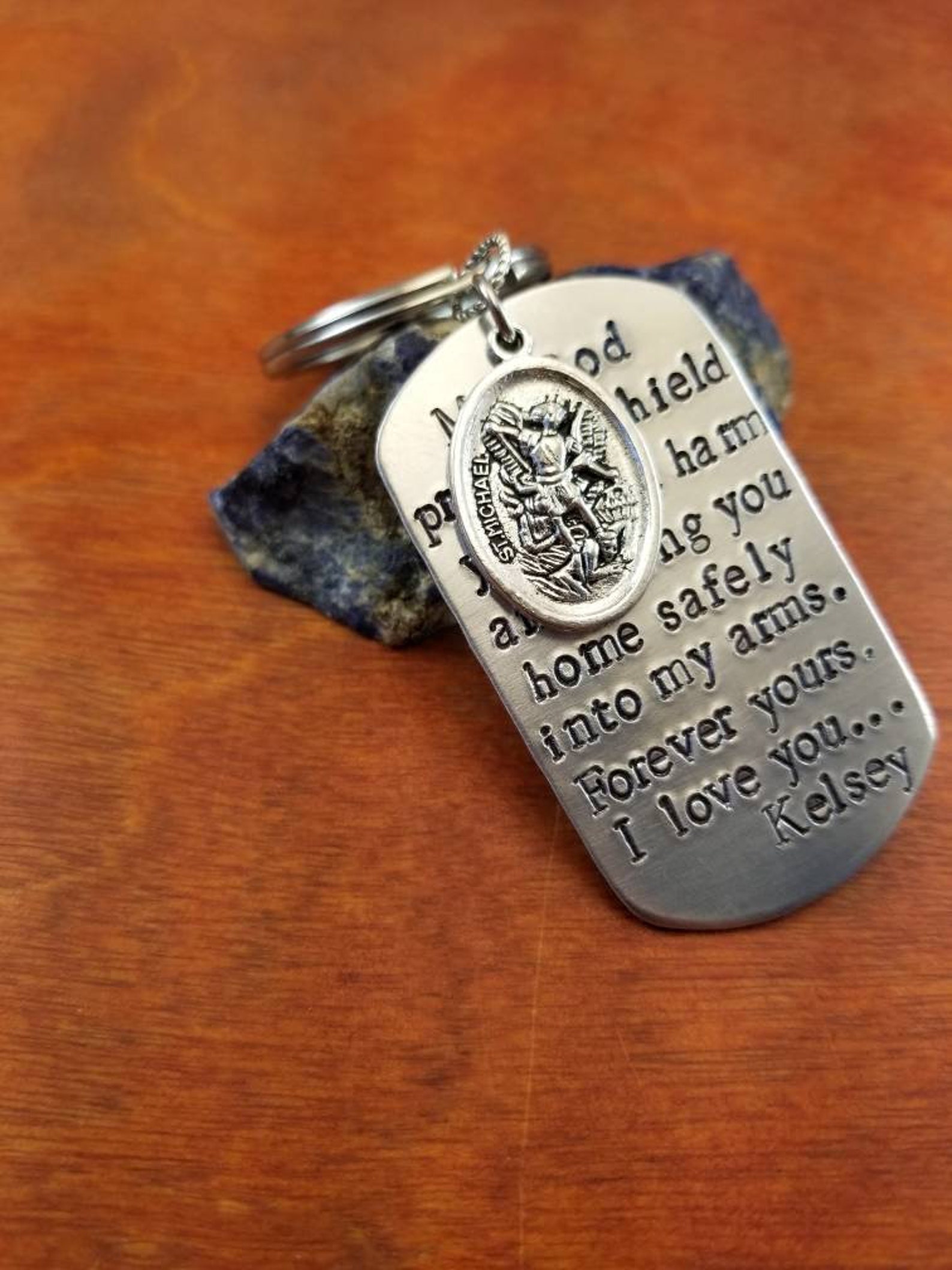 Police Prayer Key Chain, Protect and Shield, Fireman Gift, St Michael ...