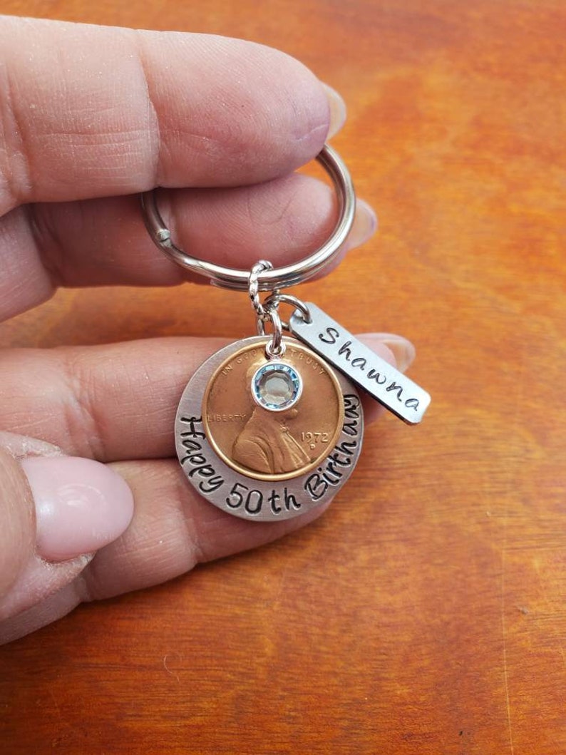 Birthday Penny Celebration Key Chain, Birth Penny, Milestone Birthday ...