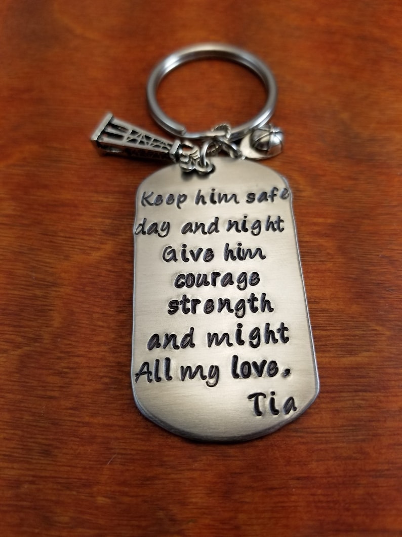 Oilfield Key Chain, Keep Him Safe, Oilfield Gift, Roughneck Key Chain ...