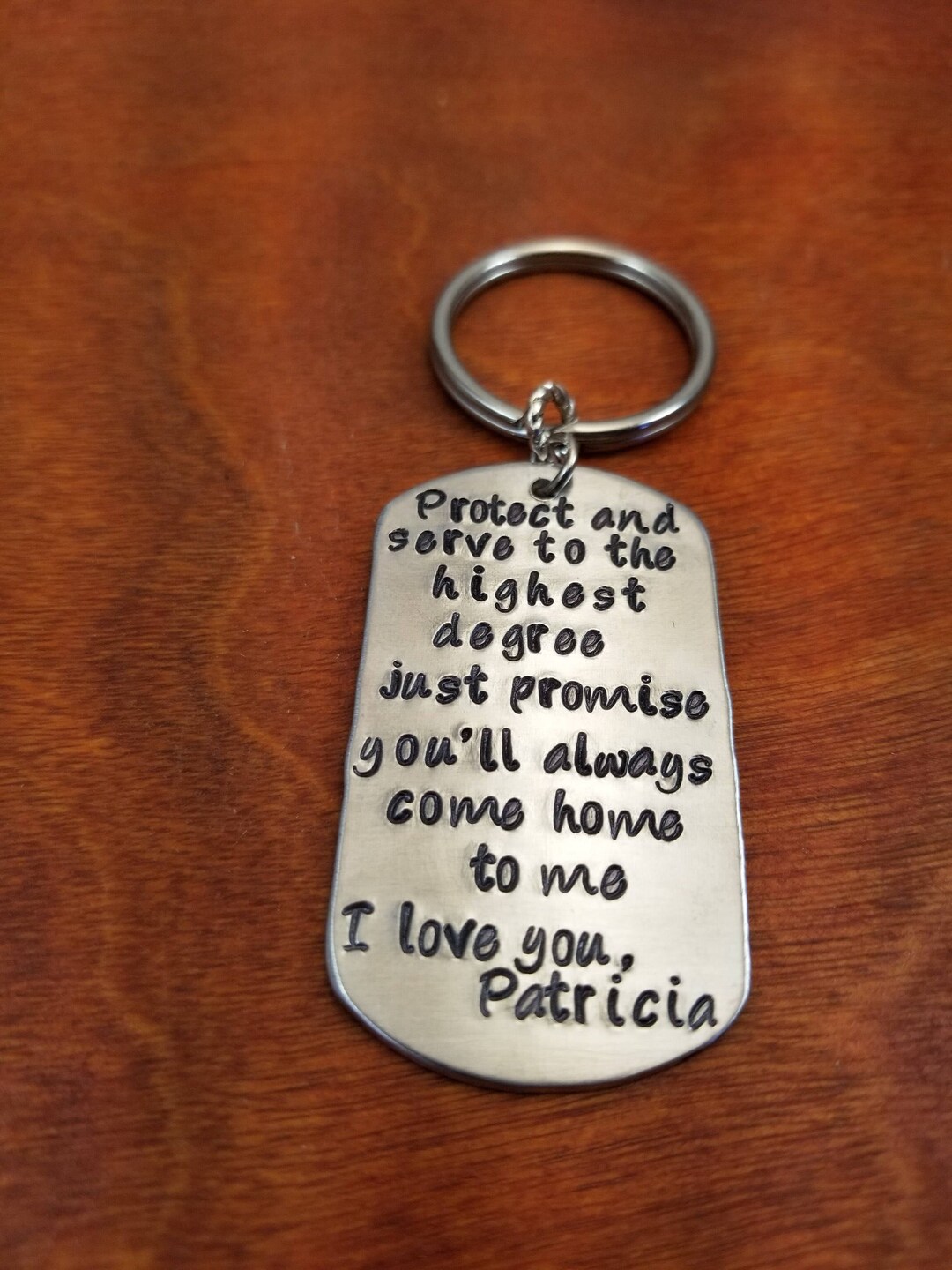 Protect and Serve Personalized Police Key Chain, Military, Always Come ...