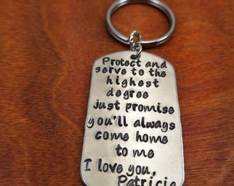 Hand Stamped Personalized Minnesota Key Chain Law Enforcement - Etsy